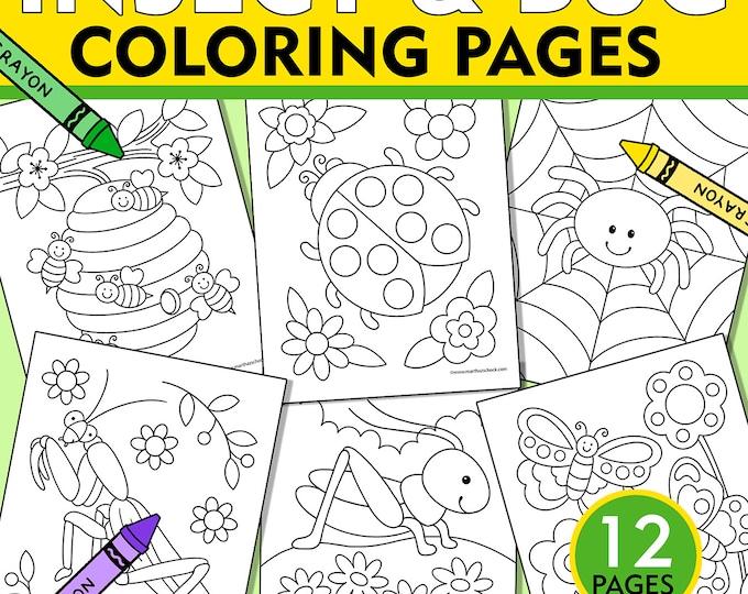 Find and Count Cute Bugs, Printable Activity, Bugs Coloring Page, Kids ...