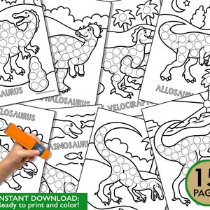Dinosaur Dot Marker Coloring Pages: Fine Motor Activity (PDF Download ...
