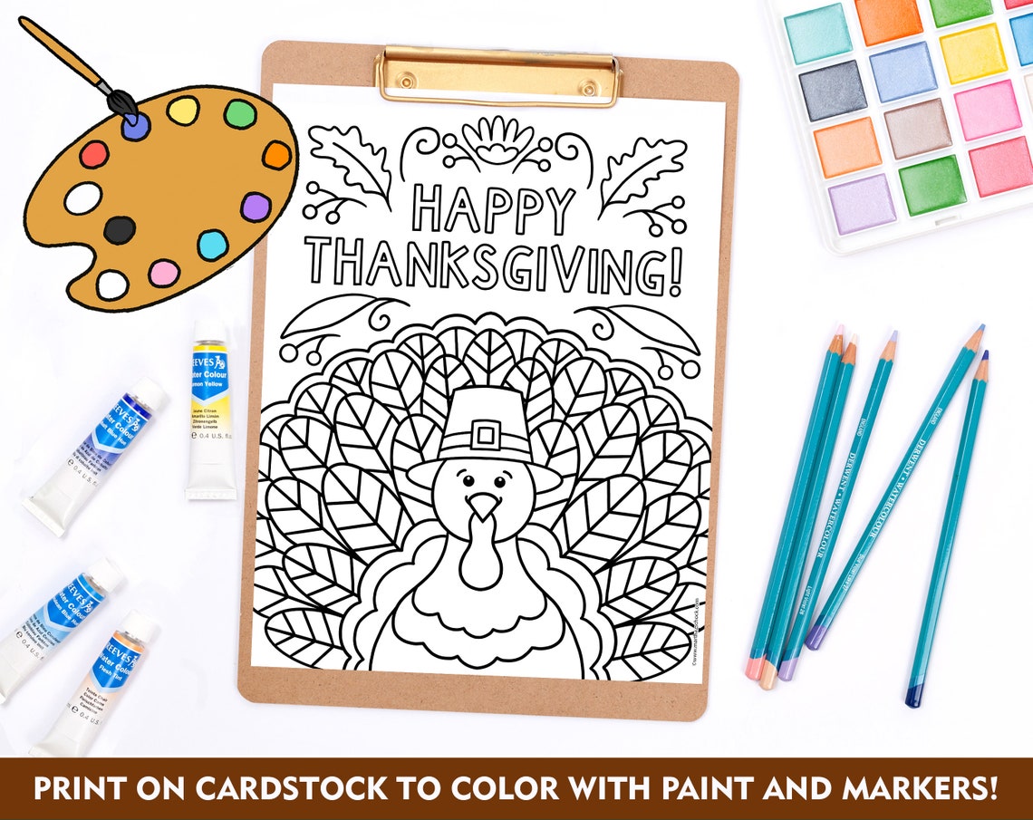 Thanksgiving Coloring Pages: 12 Printable Fall Activity Sheets (PDF) - Etsy