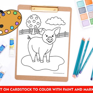 Farm Animal Coloring Pages: Kids Printable Activity (PDF) - Etsy