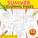Summer Coloring Pages: 12 Fun Printable Illustrations (PDF) - Etsy