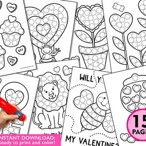 Valentine's Day Dot Marker Coloring Pages: Fine Motor Activity (PDF) - Etsy