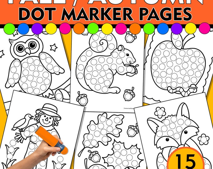 Fall Dot Marker Activity: Fine Motor Coloring Pages (PDF Download) - Etsy