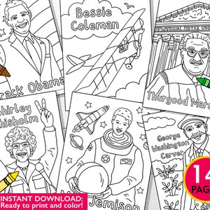 Black History Month Coloring Pages: African American Leaders (PDF ...