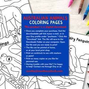 Australian Animals Coloring Pages: 15 Printable Designs (PDF) - Etsy