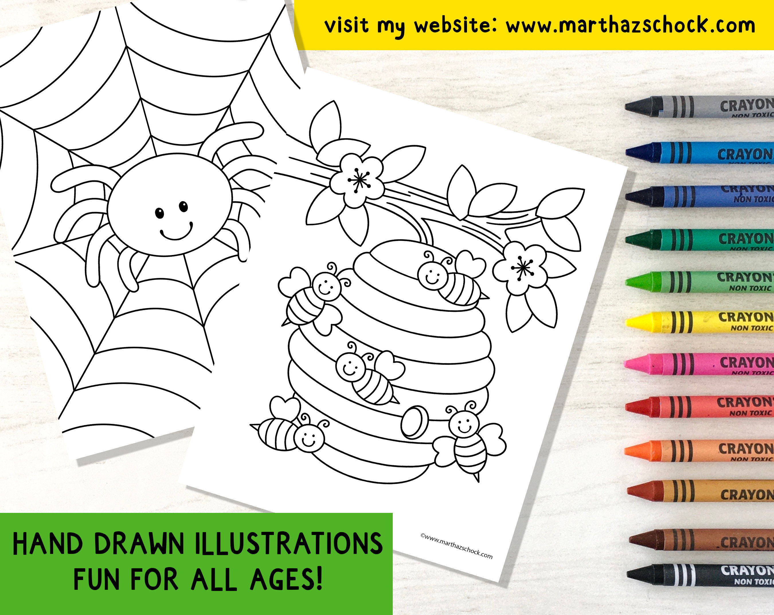 Insect & Bugs Coloring Pages, Insect and Bugs Coloring Sheets, Kids ...