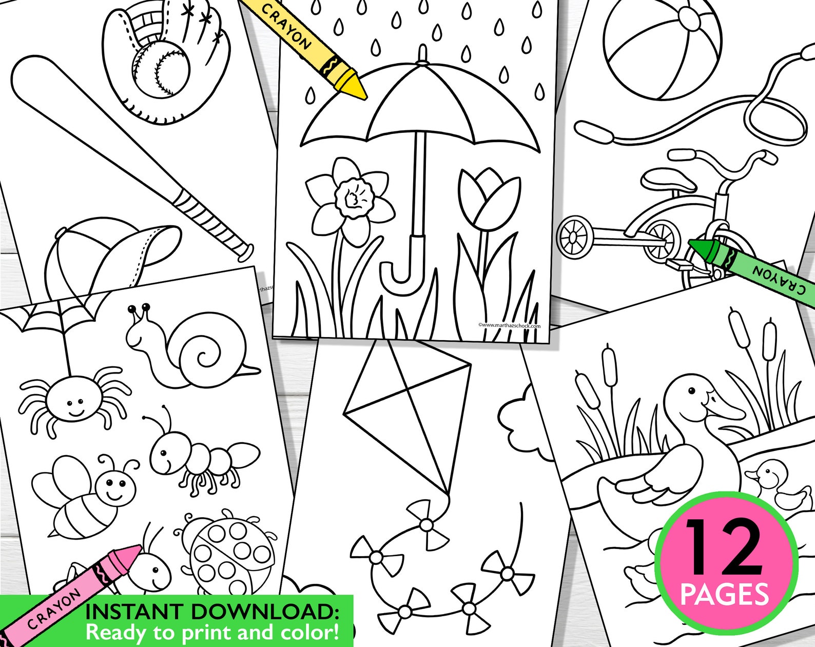 Spring Coloring Pages, Kids Spring Coloring Pages, Spring Coloring ...