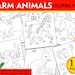 Farm Animal Coloring Pages: Kids Printable Activity (PDF) - Etsy
