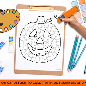 Halloween Dot Marker Coloring Pages: Fine Motor Activity (PDF) - Etsy