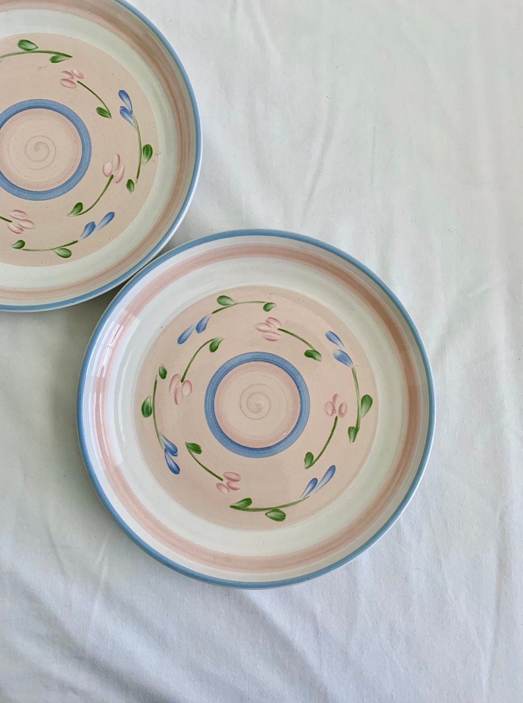 Pink Floral Plate | Aesthetic Korean Retro Ceramic One Person Tableware ...