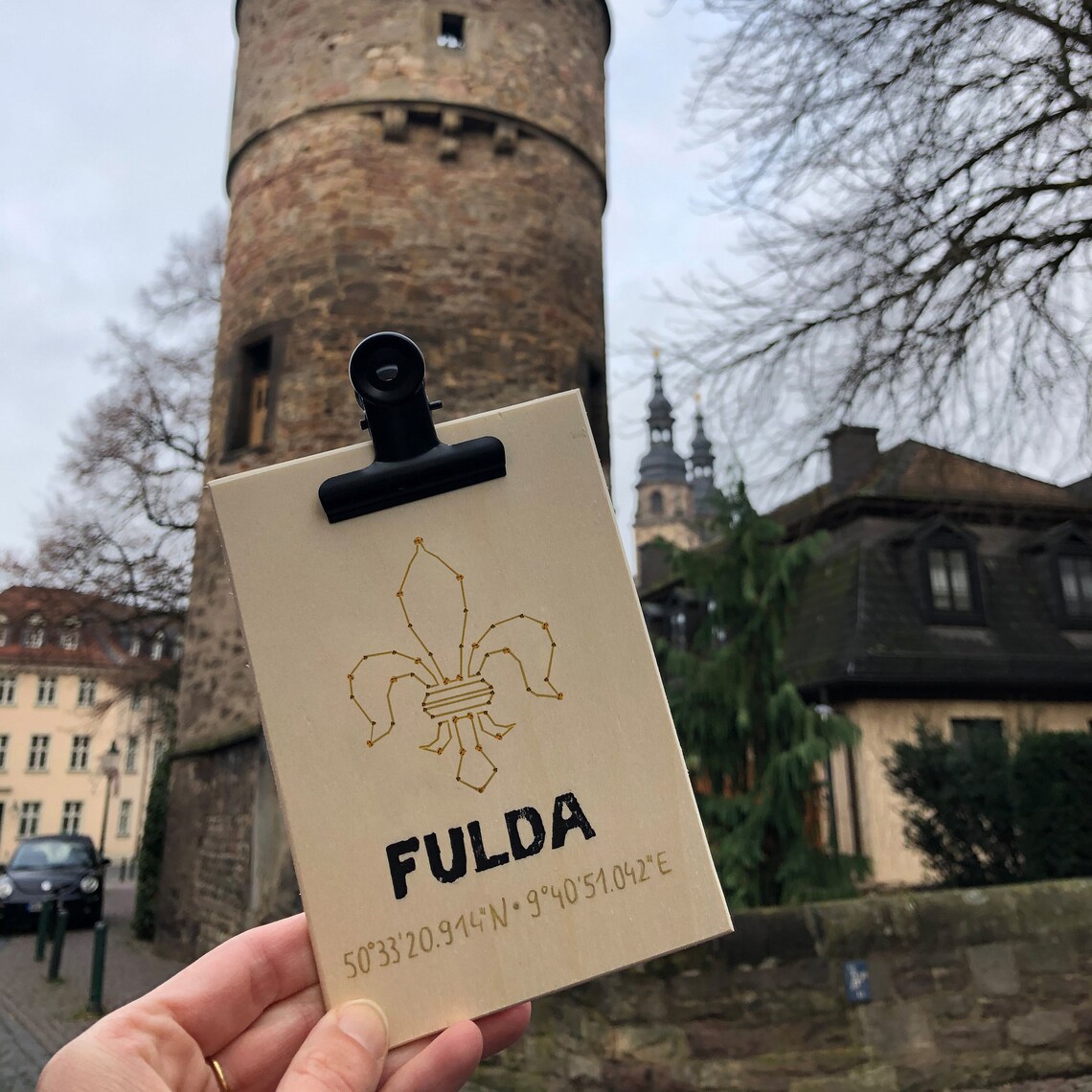 Stadt Fulda Wappen Holzkarte Koordinaten | Etsy
