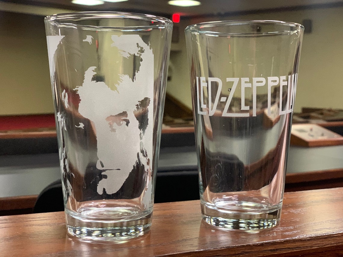 Set of 2 Etched Pint Beer Glasses. Led Zeppelin Robert Plant - Etsy