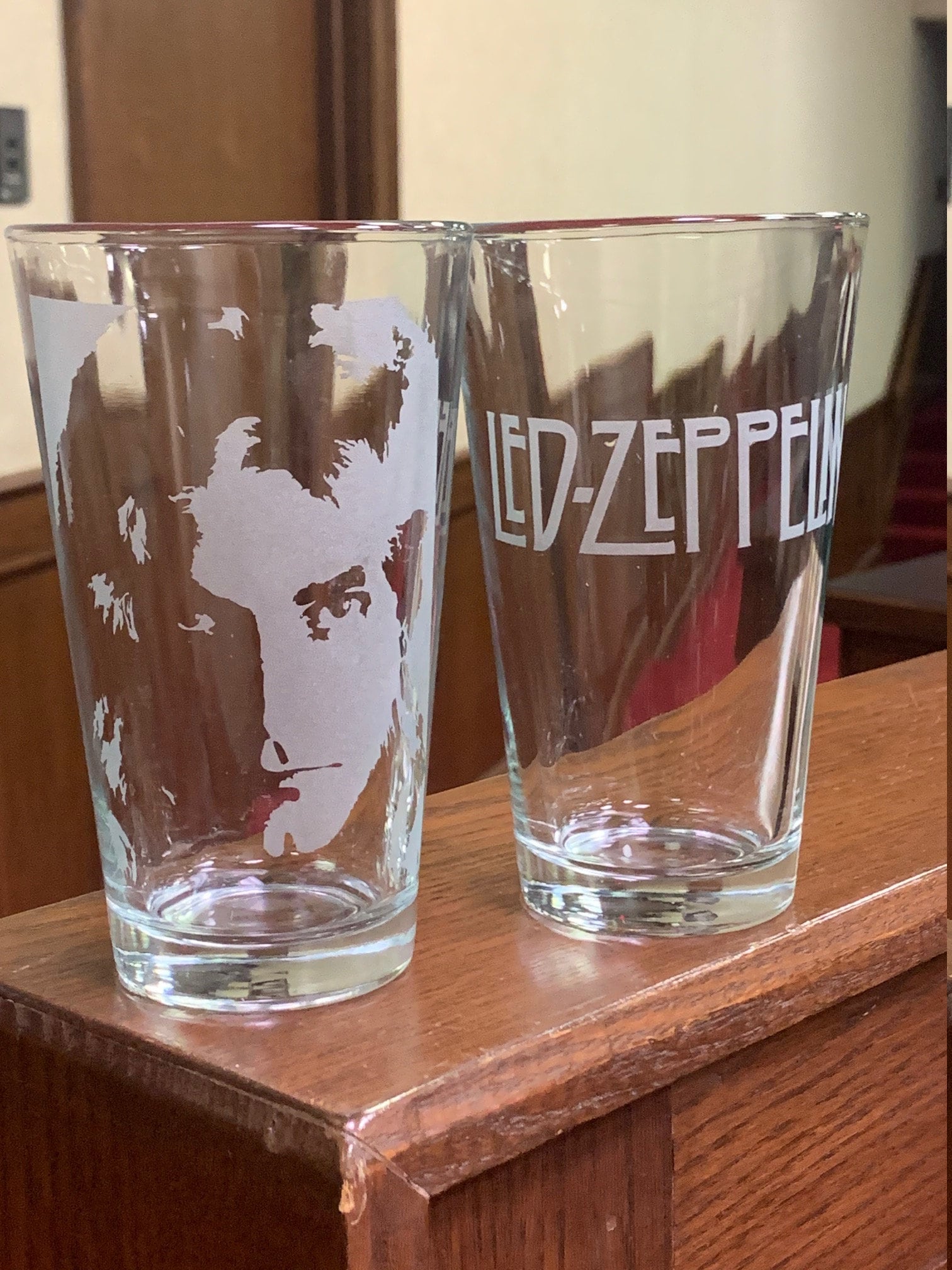 Set of 2 Etched Pint Beer Glasses. Led Zeppelin Robert Plant - Etsy