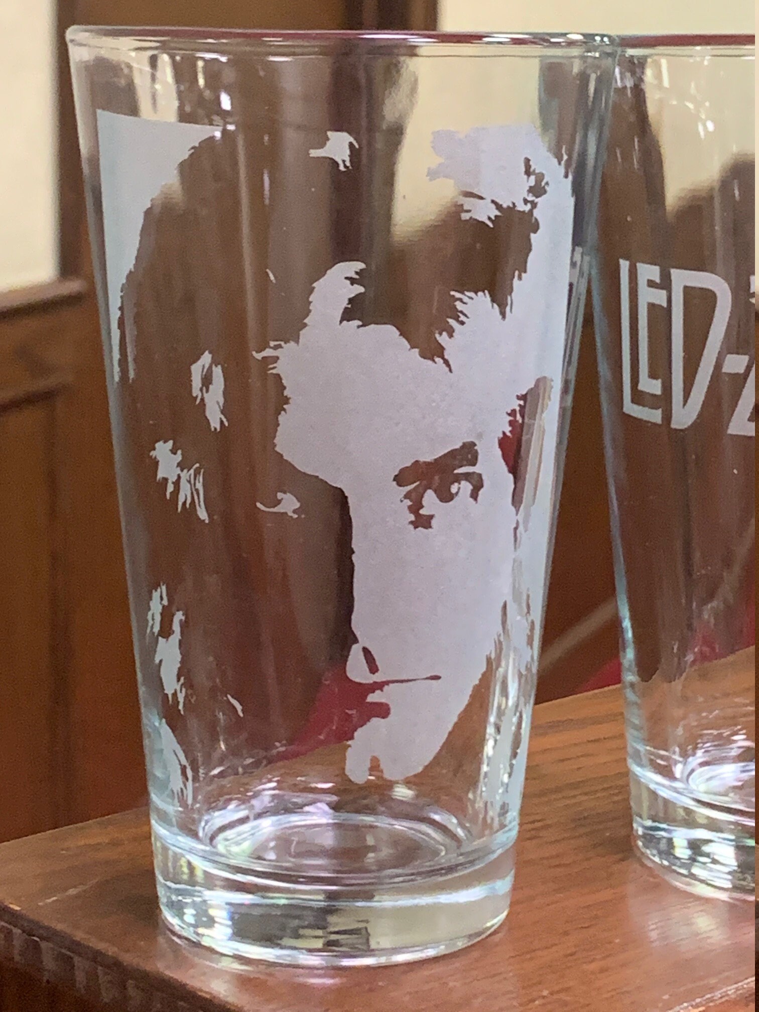 Set of 2 Etched Pint Beer Glasses. Led Zeppelin Robert Plant - Etsy