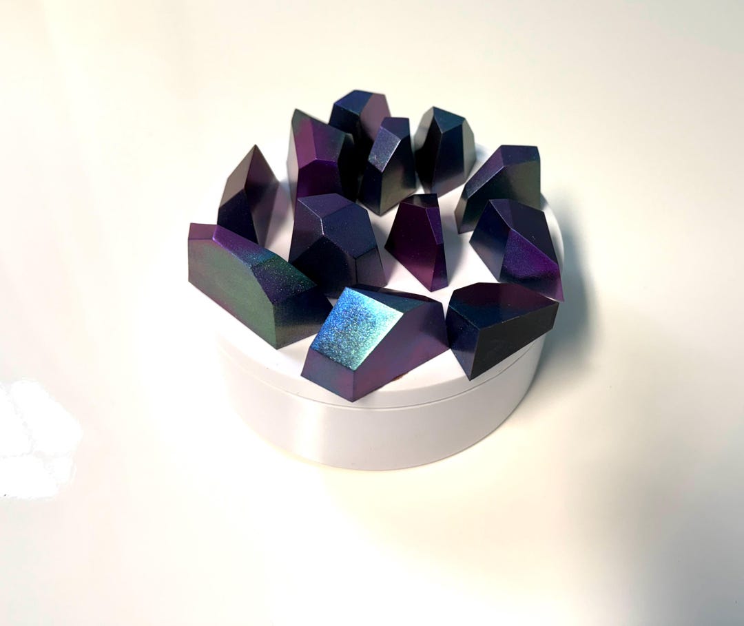 12 Color-shifting Resin Gems - Set of 12, Home Décor Accents, Handmade ...