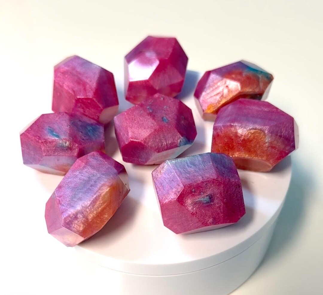 8 Resin Gems - Shimmery Rocks & Treasure Gems for Sensory Play, Fairy ...
