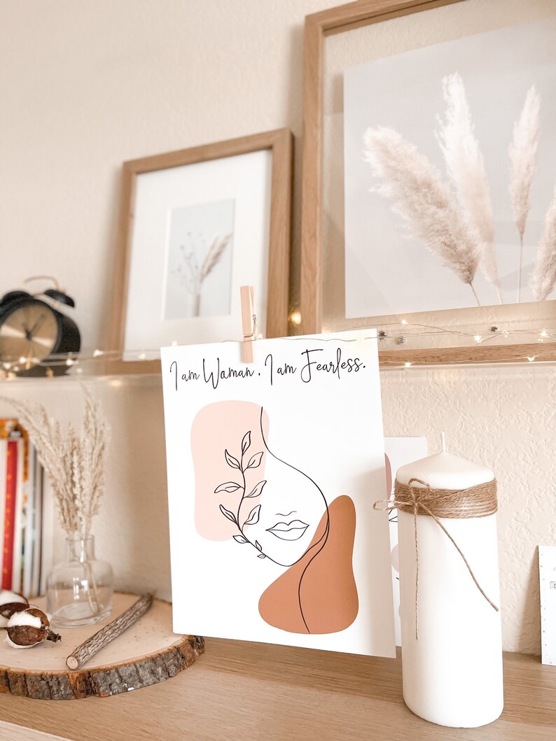 I Am Woman I Am Fearless Line Art Line Art Abstract Art - Etsy