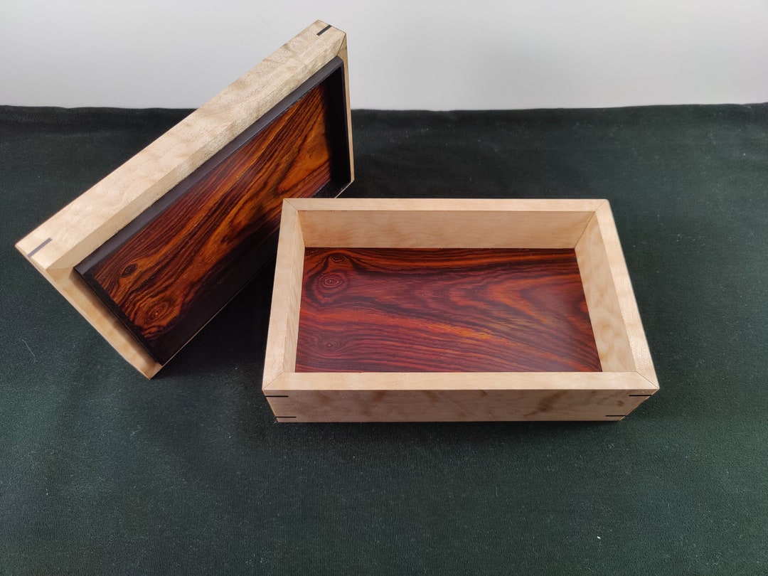 Elegant Cocobolo, Ebony and Quilted Maple Keepsake Box - Etsy