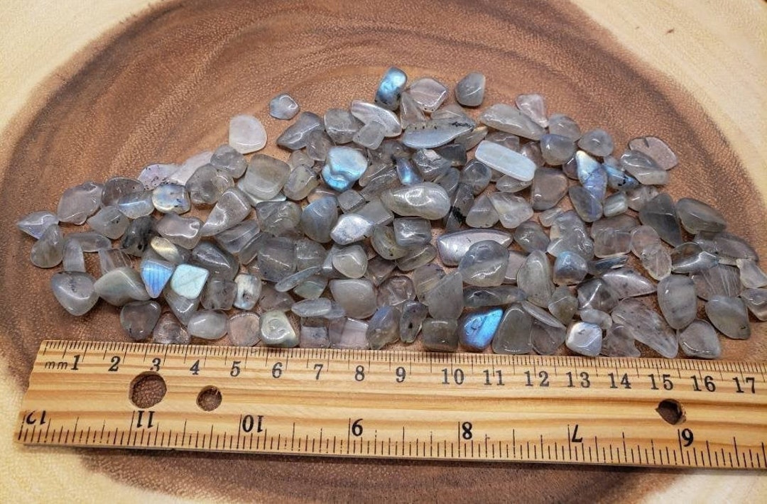 Labradorite Tumbled Chips 100 Grams, Small Tumbled Stones, 5 to 15mm ...