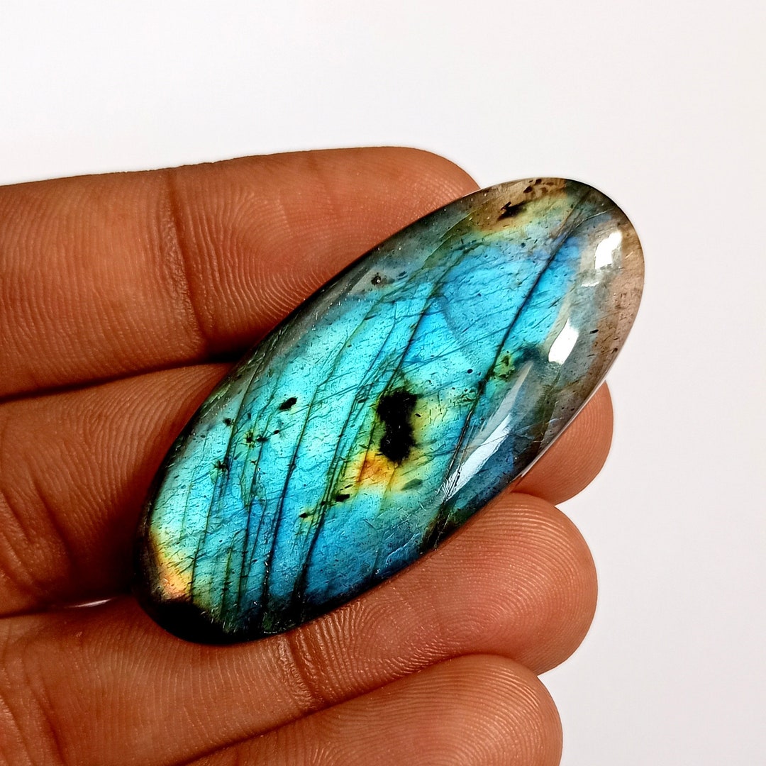 Amazing 100 % Natural Blue Fire Labradorite Cabochon, Beautiful Blue ...
