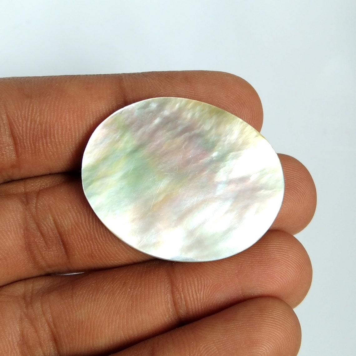 100 % Natural Blanco Nácar Concha Piedra Preciosa Perla Oval - Etsy España