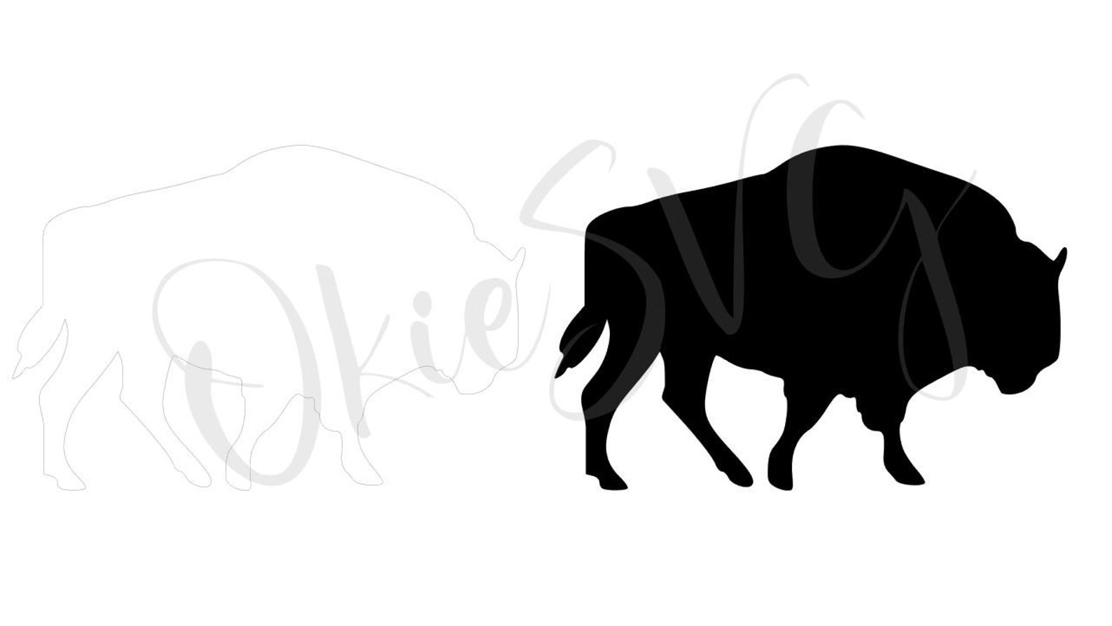Buffalo Bison Shape Cutouts SVG File for Laser or Vinyl Cutting Country ...