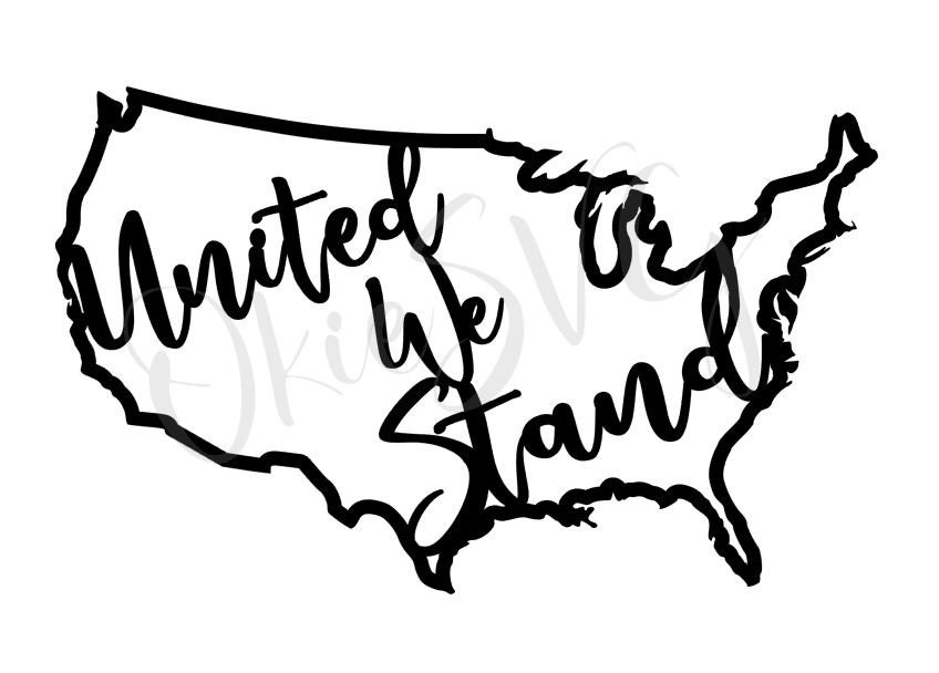 United We Stand USA Shape Cutouts SVG File for Laser or Vinyl - Etsy