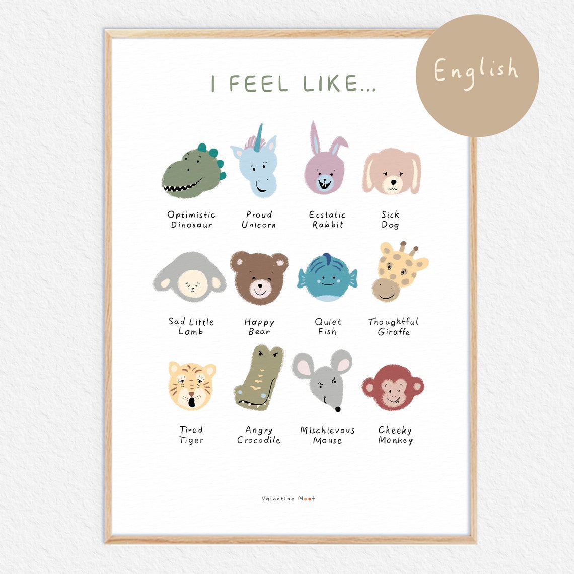 Emotions Poster, Feelings Print, Montessori, Feelings Chart, Funny ...