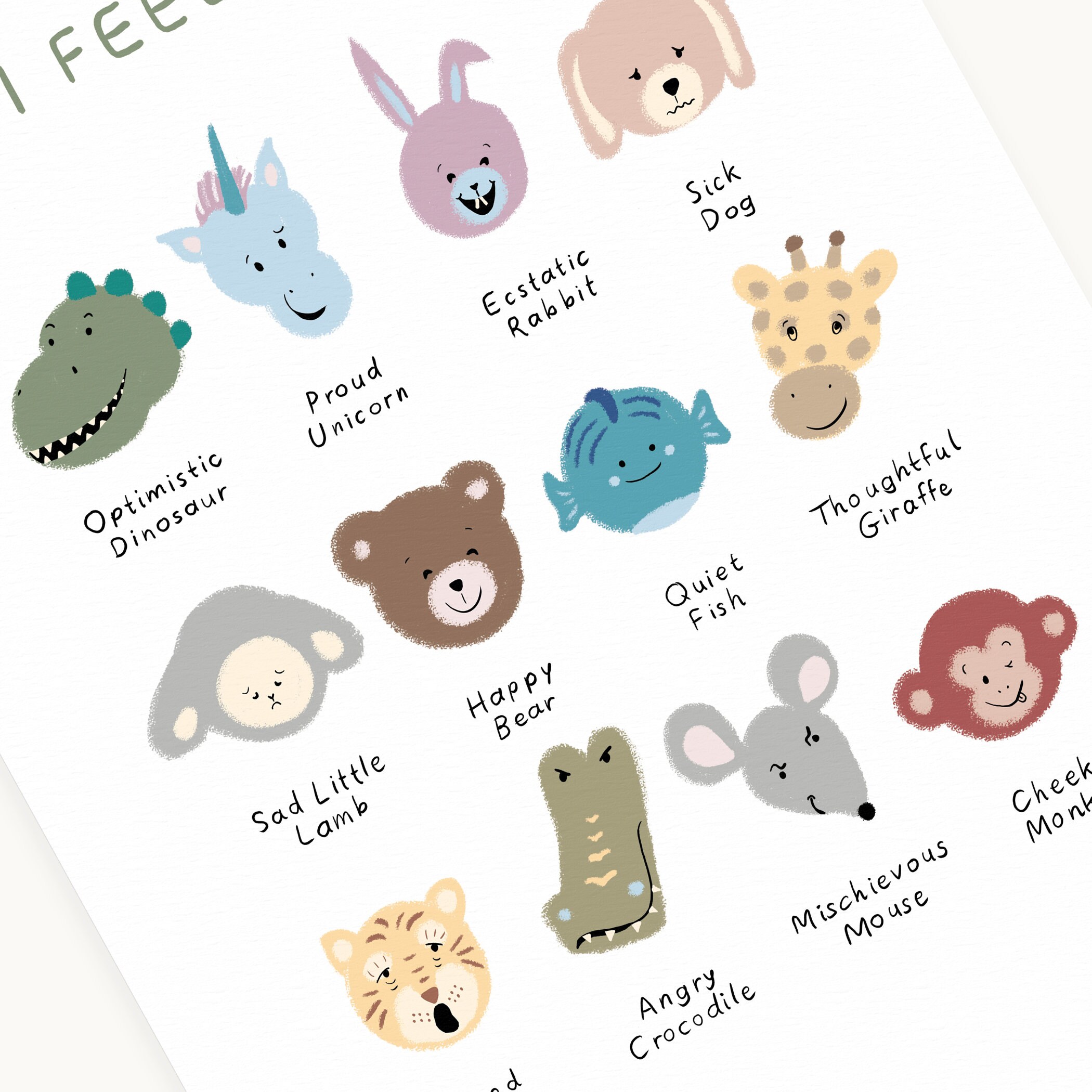 Emotions Poster, Feelings Print, Montessori, Feelings Chart, Funny ...