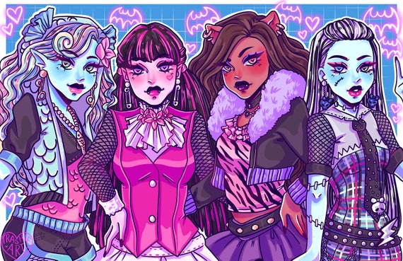 Monster Girls Group Print - Etsy