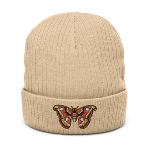 Atlas Moth Ribbed Knit Beanie - Etsy