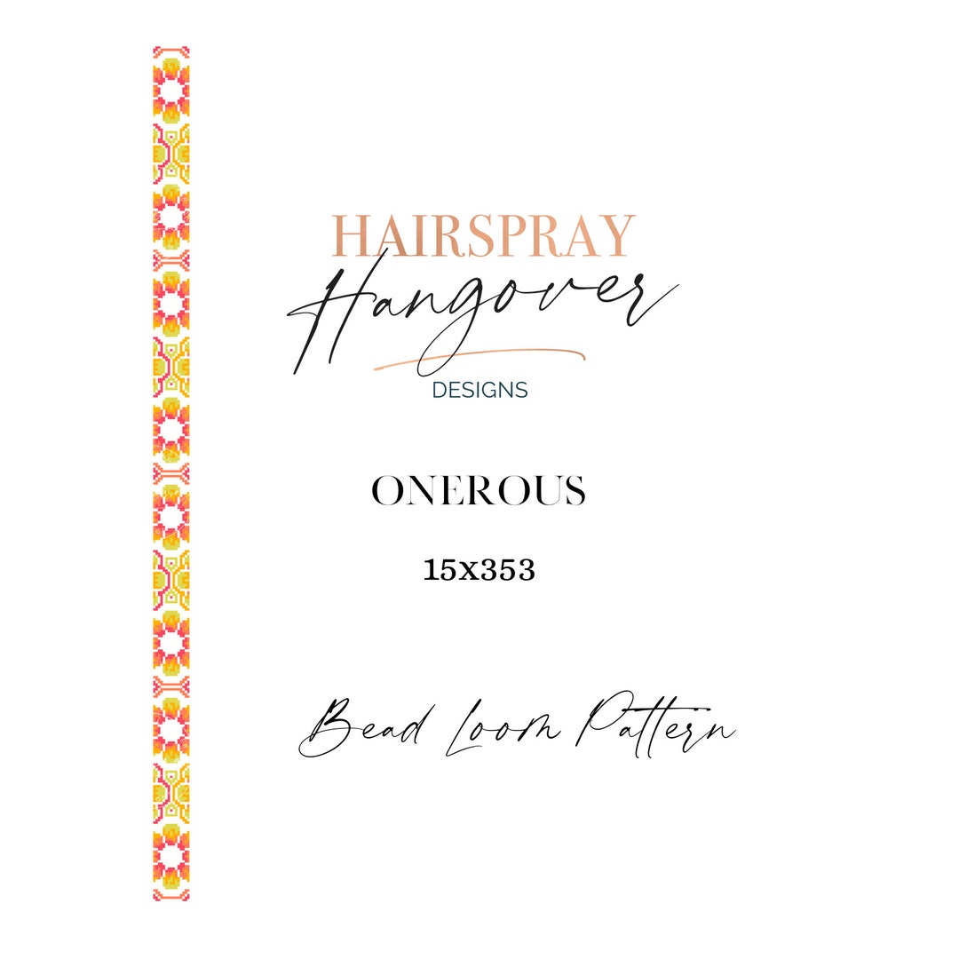 Onerous Belt or Hat Band Length Bead Loom Pattern/beadloom Supply ...