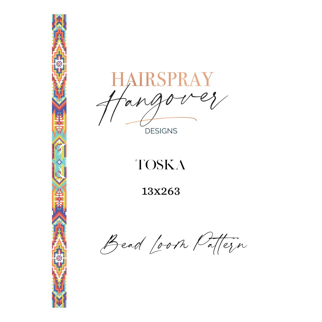 Toska Belt or Hat Band Length Bead Loom Pattern/beadloom Supply 13x263 ...