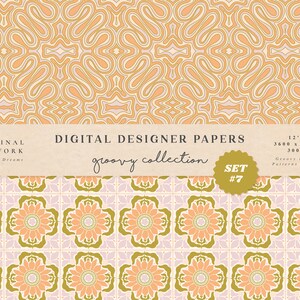 Retro Summer Digital Papers - Commercial Use - Scrapbook Paper ...