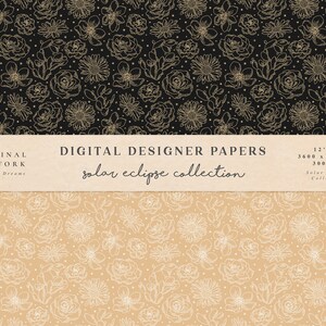 Digital Paper Solar Eclipse - Scrapbook Papers - Seamless Patterns ...
