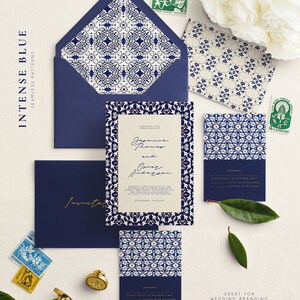 Intense Blue Digital Paper - Scrapbook Papers - Seamless Patterns ...