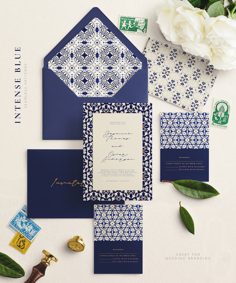 Intense Blue Digital Paper Scrapbook Papers Seamless - Etsy