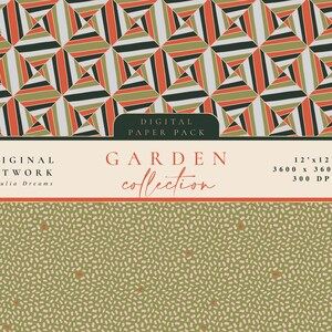 Garden Digital Paper - Scrapbook Paper - Seamless Patterns - Digital ...