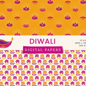 Diwali Digital Papers - Commercial Use - Scrapbook Paper - Seamless ...