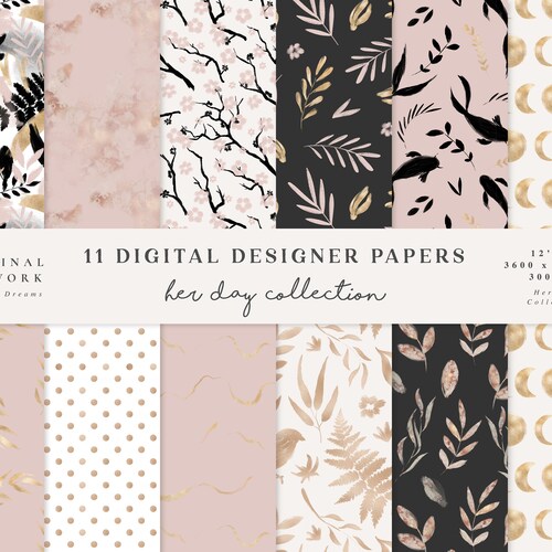 Digital Paper Scrapbook Papers Seamless Patterns Digital | Etsy