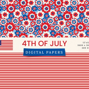 4th of July Digital Papers - Commercial Use - Scrapbook Paper ...