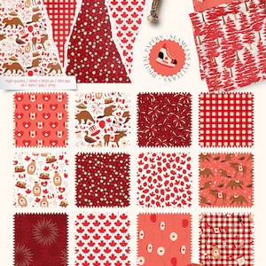 Canada Day Digital Papers - Commercial Use - Scrapbook Paper - Seamless ...