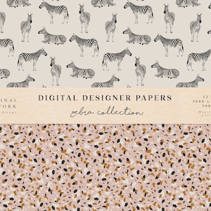 Zebra Digital Papers - Commercial Use - Scrapbook Paper - Seamless ...