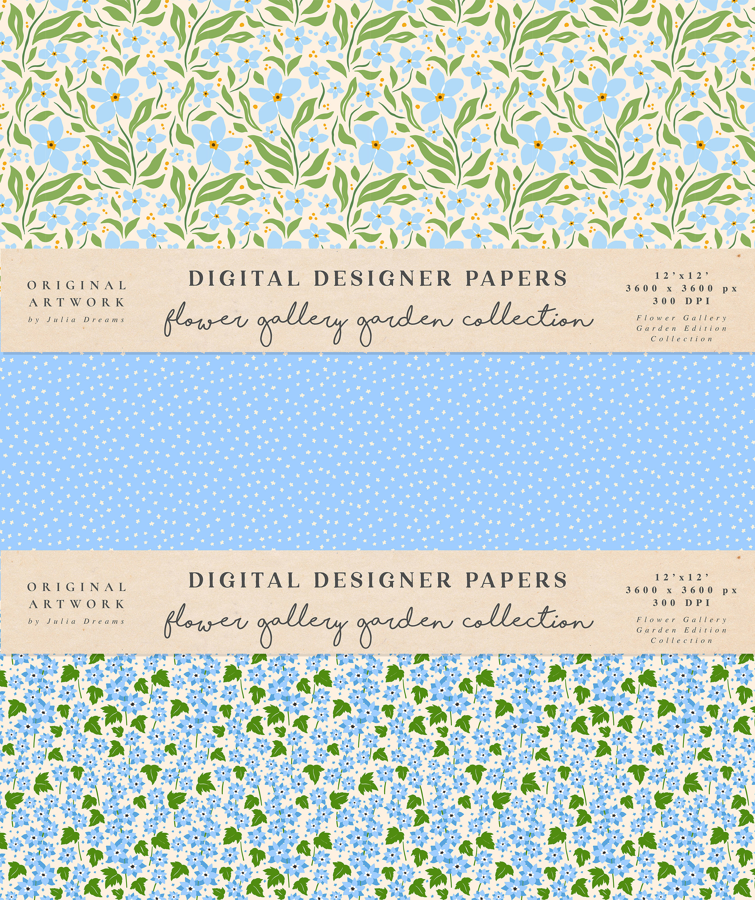 Flower Gallery Garden Digital Papers Part 1 Scrapbook | Etsy