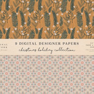 Christmas Holiday Digital Paper Set - Scrapbook Paper - Seamless ...