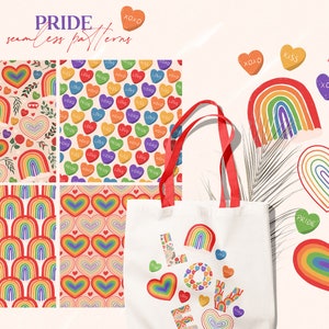 Pride Digital Papers - Rainbow Patterns - Pride Month LGBT Colours ...