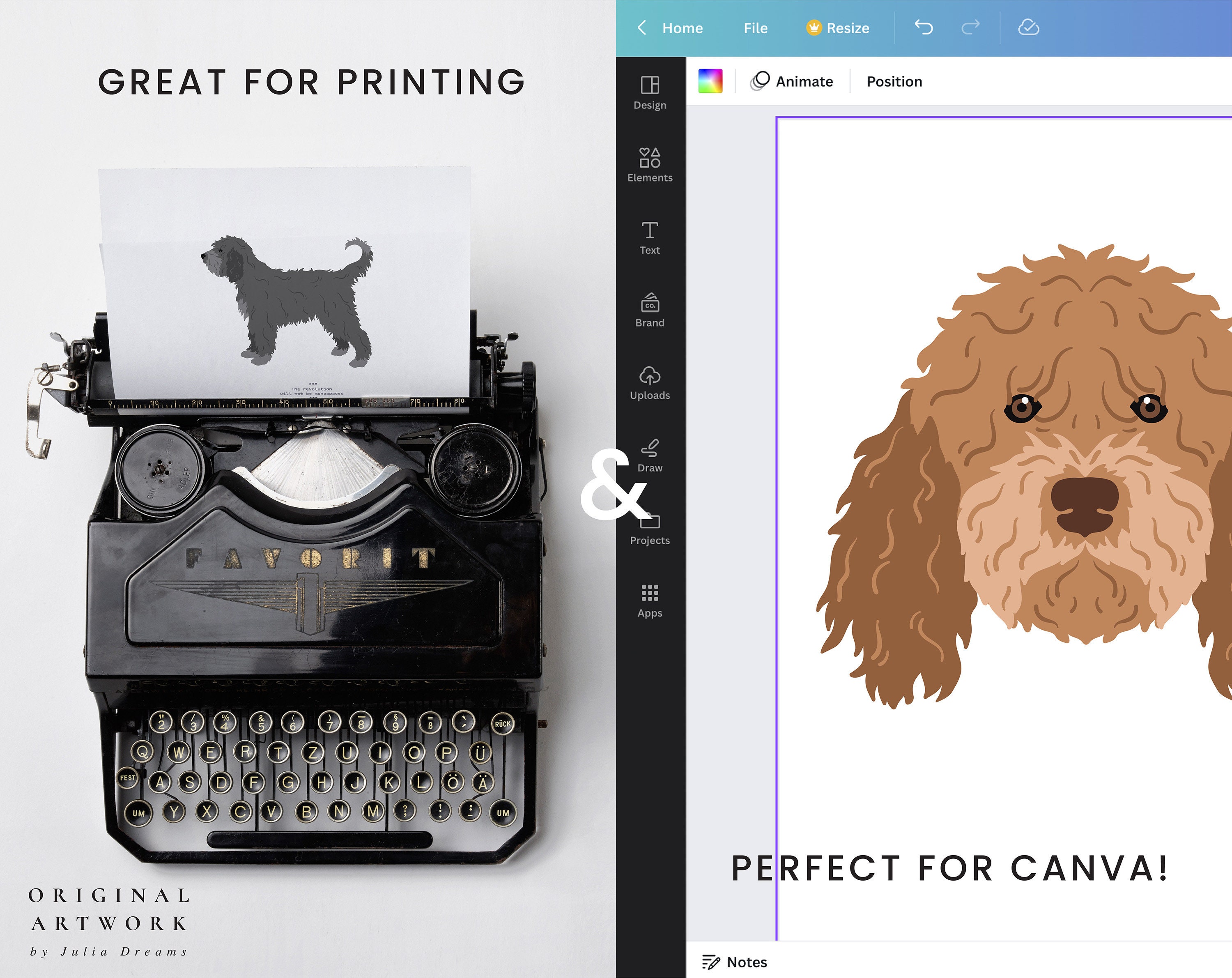 Barbet - Dogs Clipart Set - Dog Breeds - Digital PNG SVG Vector - Cute ...