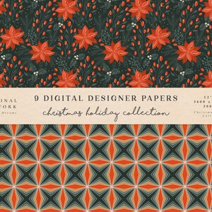 Christmas Holiday Digital Paper Set - Scrapbook Paper - Seamless ...