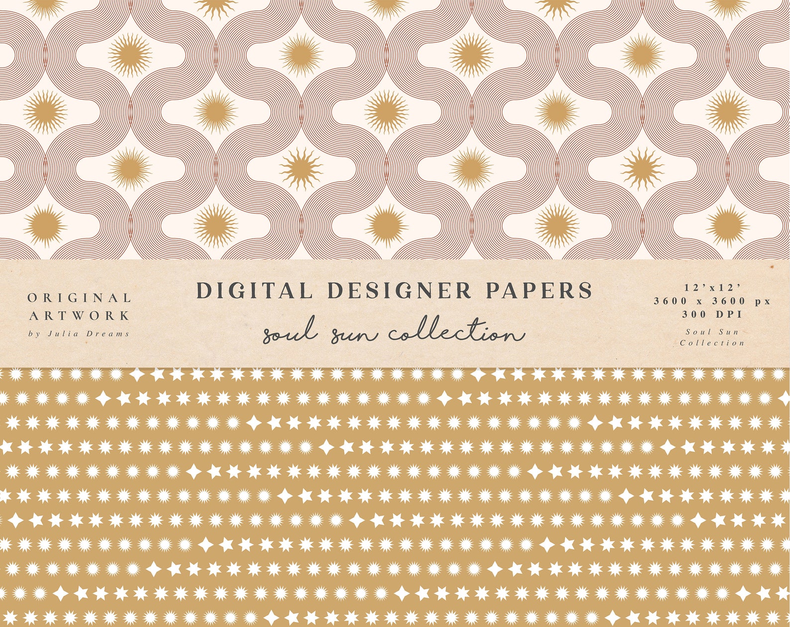Soul Sun Digital Paper Modern Scrapbook Paper Seamless - Etsy