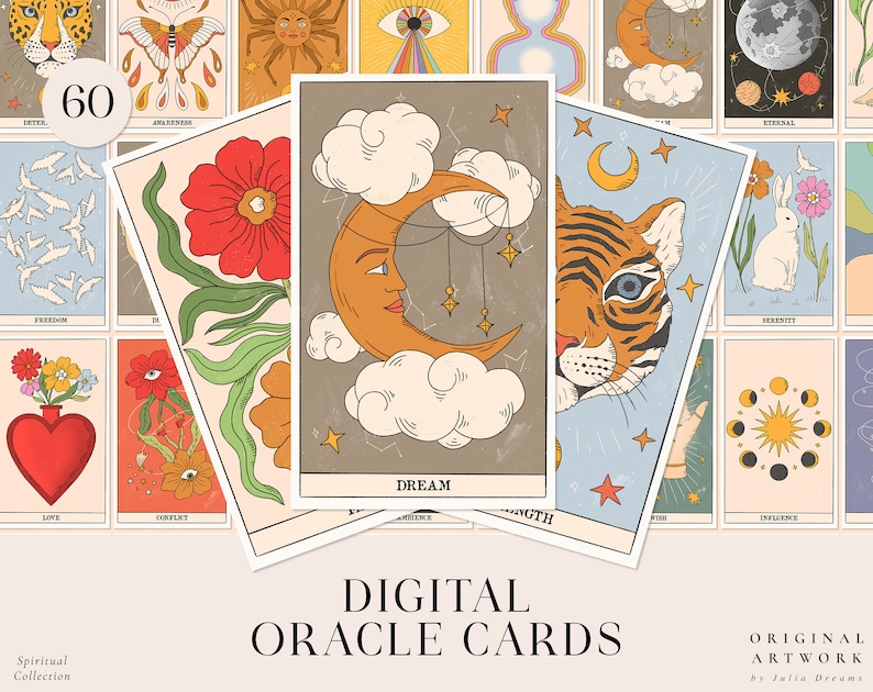 Digital Oracle Cards Digital Stickers Digital Planner Deck - Etsy